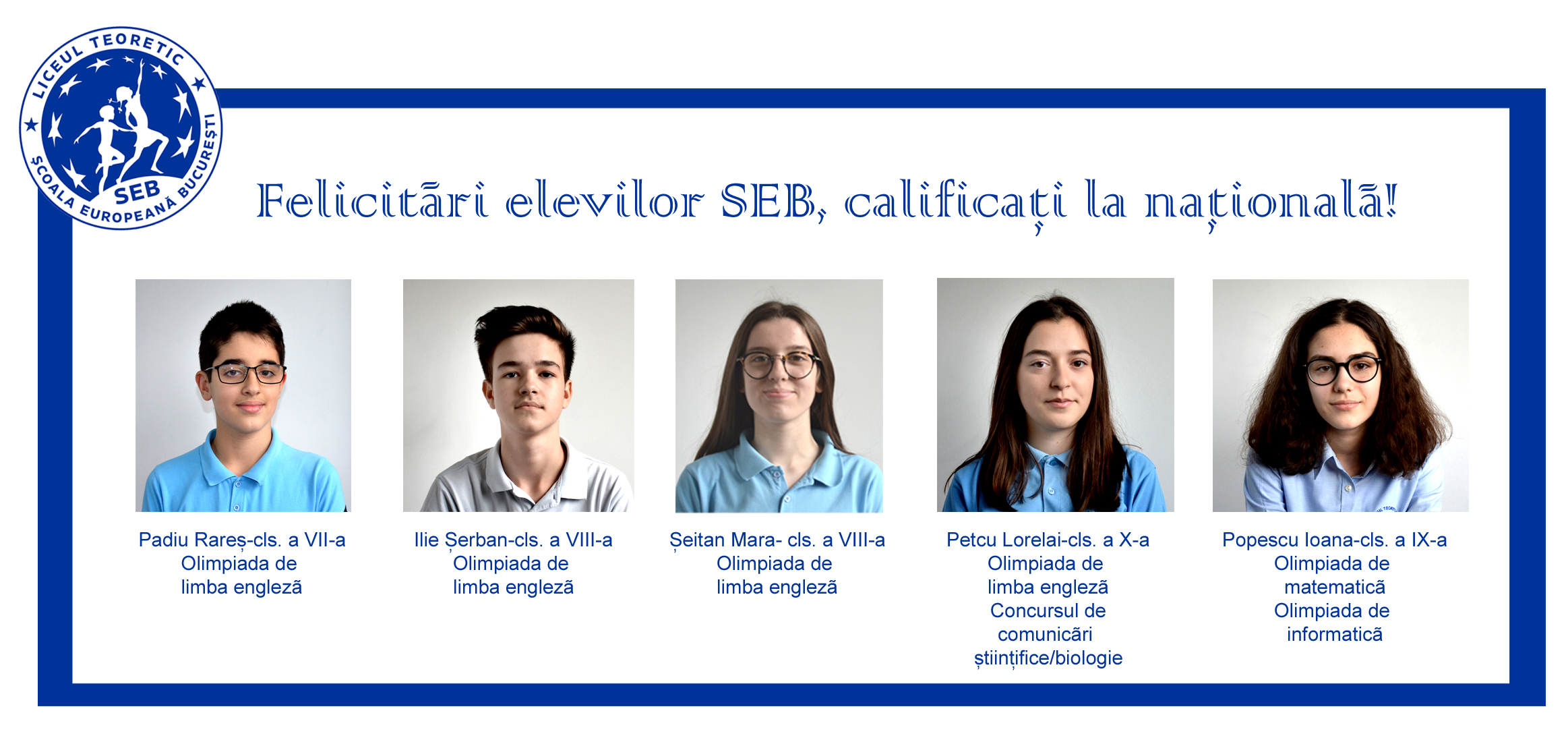 Felicitari elevilor SEB, calificati la nationala! - Scoala Europeana ...